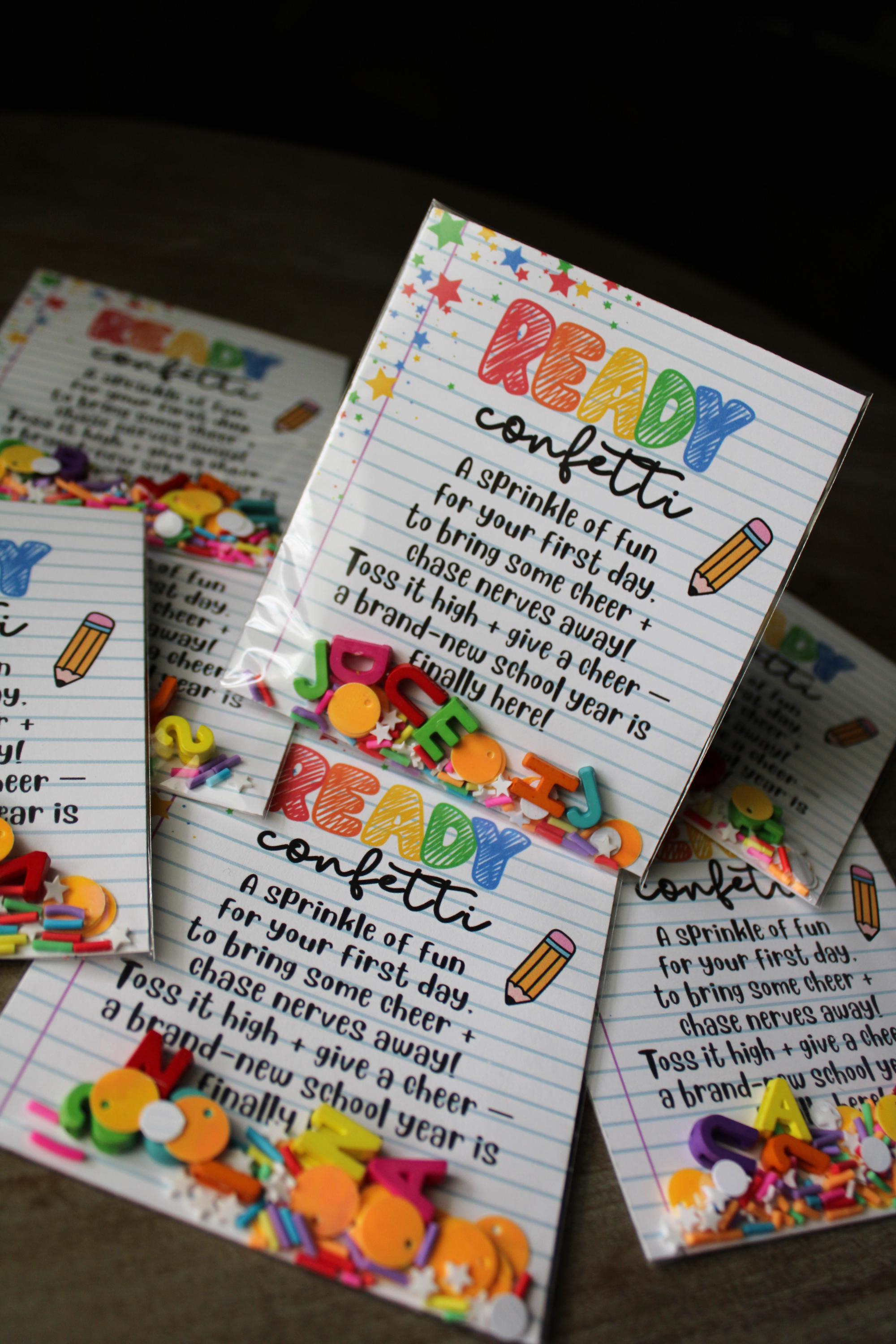 Ready Confetti Back to School Favor – First Day of School Poem Gift ...