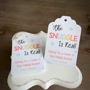The Snuggle is Real • Christmas or Winter Gift Tags • Cozy Christmas ...