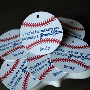 Grand Slam Baseball Birthday Party Favor Tag - Etsy