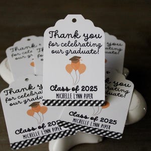Graduation Party Favor Bag Tags - Thank You for Celebrating Our ...