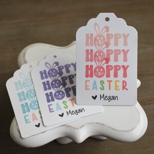Hoppy Easter • Easter Party Favor Bag Tags • Happy Easter • Retro ...