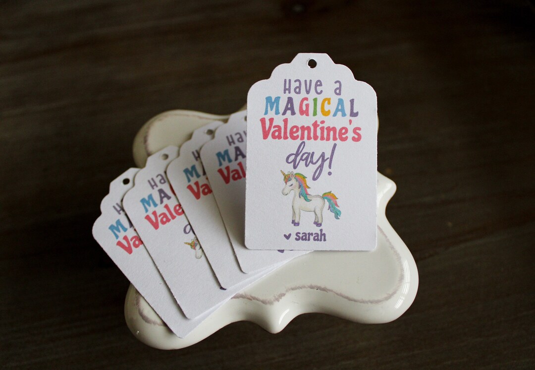 Valentines Day Favor Tags Valentines Unicorn Tag Have a Magical ...