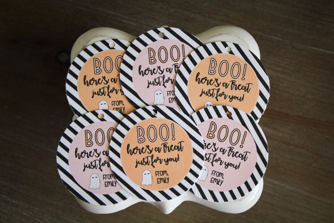 Halloween Treat Bag Tags • Ghost Favor Tags • Pink Halloween ...