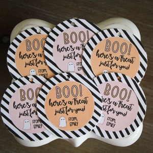 Halloween Treat Bag Tags • Ghost Favor Tags • Pink Halloween ...
