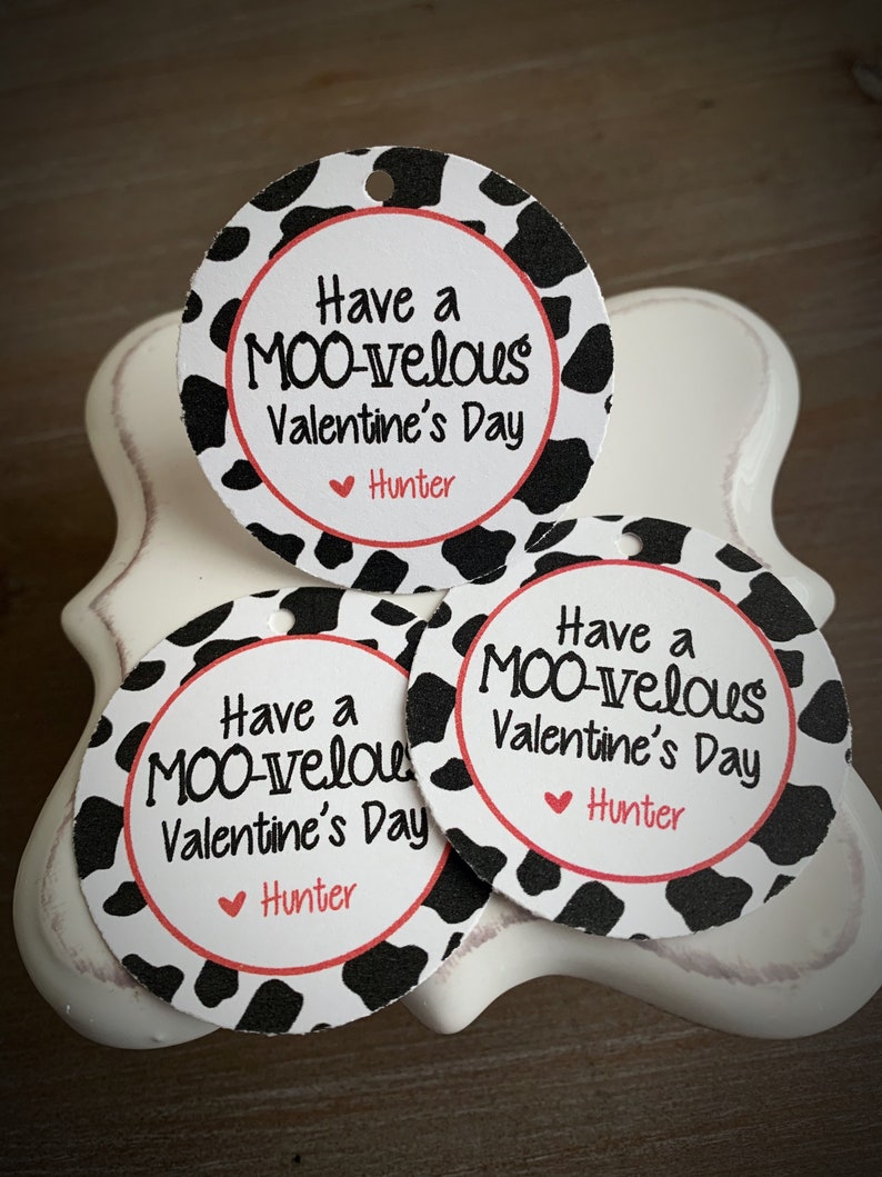 Cow Valentine Bag Tags • Vday Day Favor Tags • Have a Moovelous ...