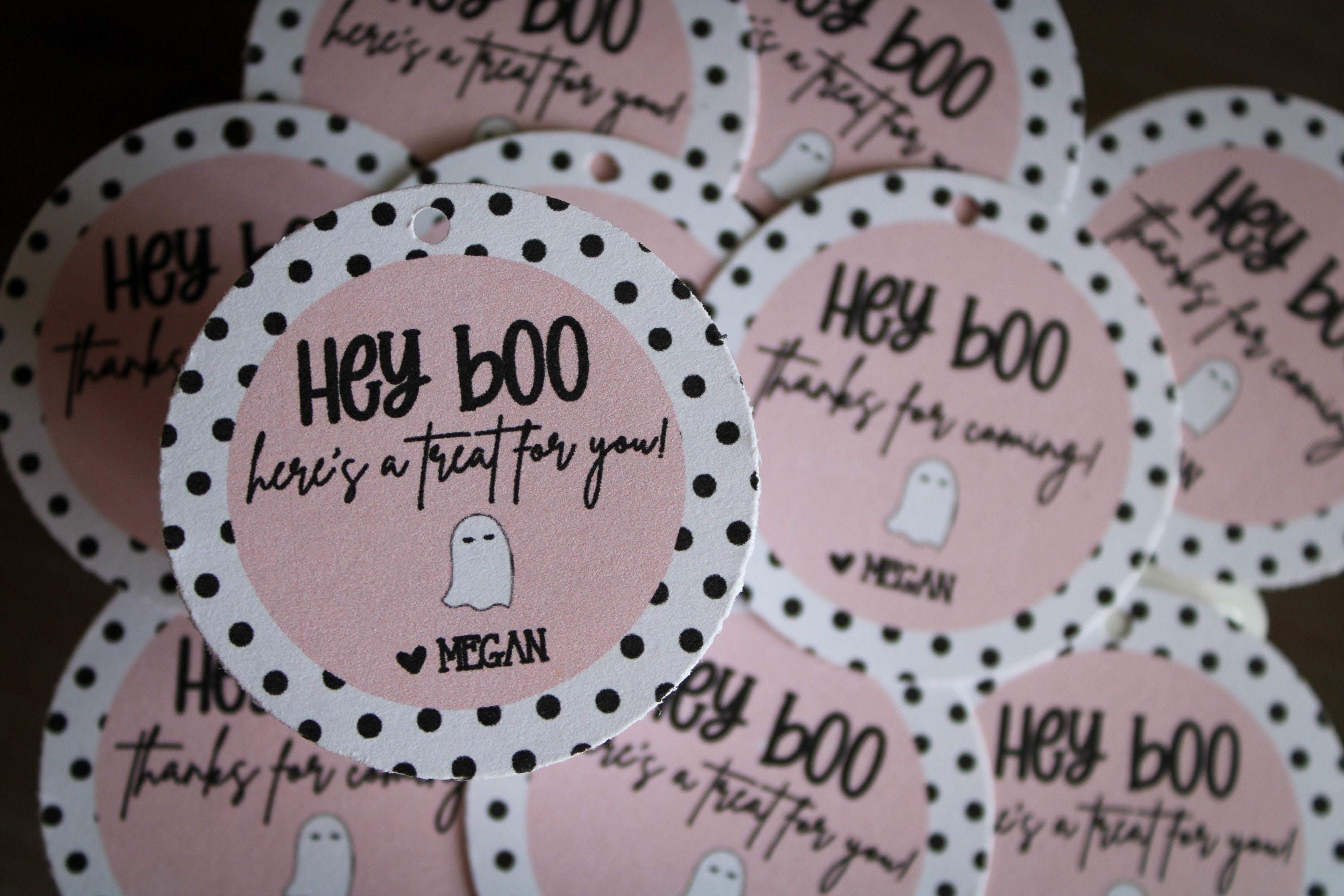 Halloween Favor Tags • Ghost Favor Tags • A Treat for You • Pink ...