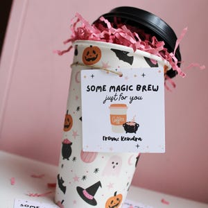 Magic Brew Halloween Gift Tag | Coffee Favor Tag | Pastel Halloween ...