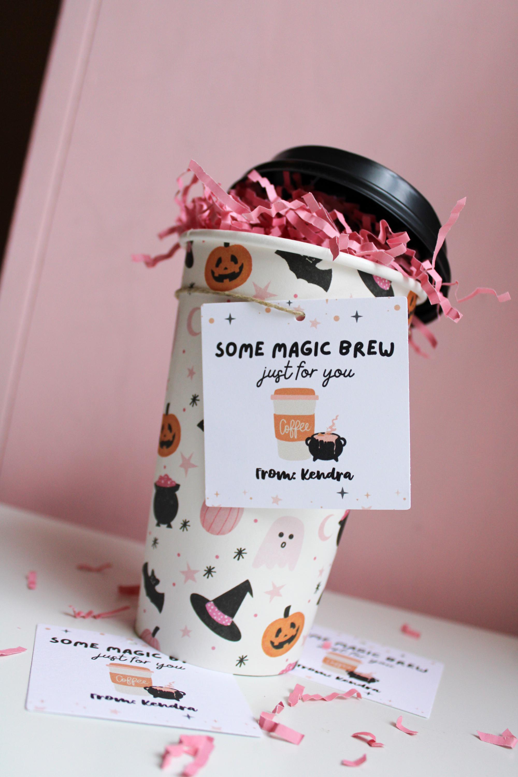 Magic Brew Halloween Gift Tag | Coffee Favor Tag | Pastel Halloween ...