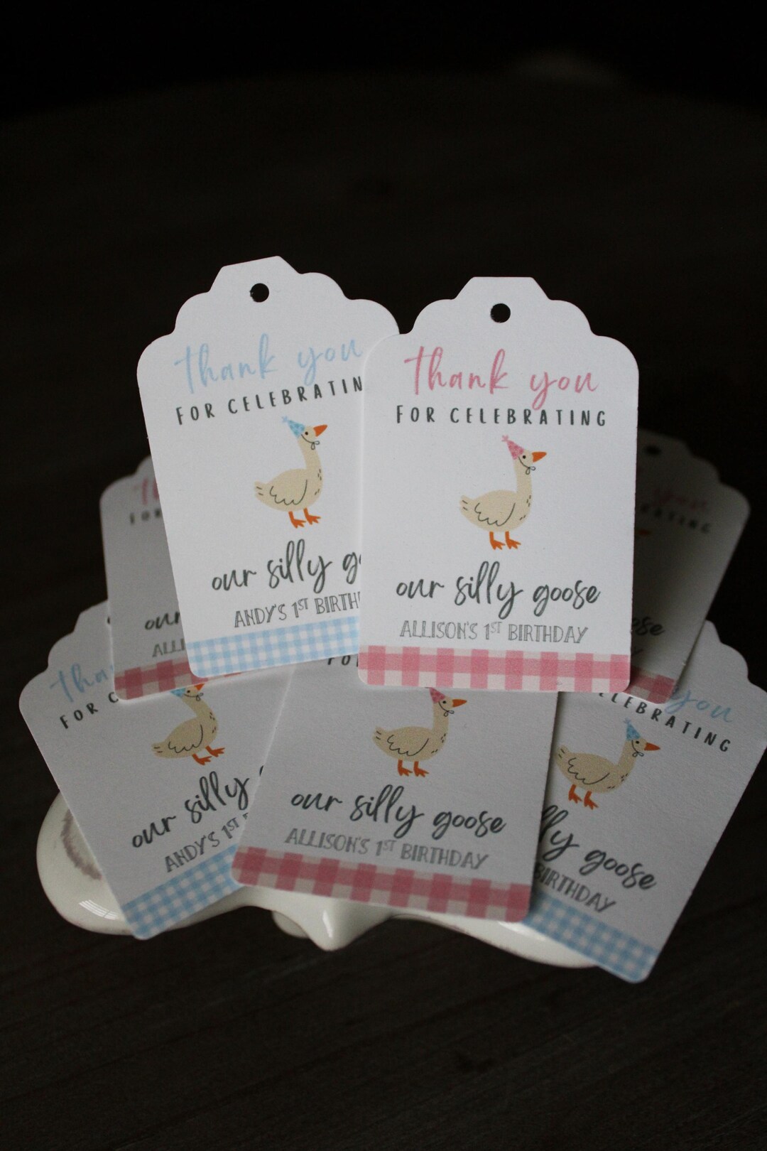 Silly Goose Birthday Party, Baby Shower Party Favor Tags • Thank You ...