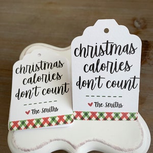 Christmas Calories Don't Count • Cookie Tags • Christmas Gift Tags - Etsy