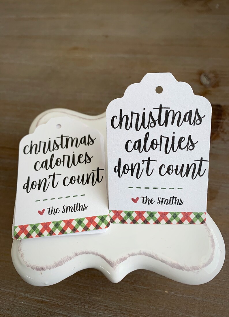 Christmas Calories Don't Count Cookie Tags Christmas | Etsy