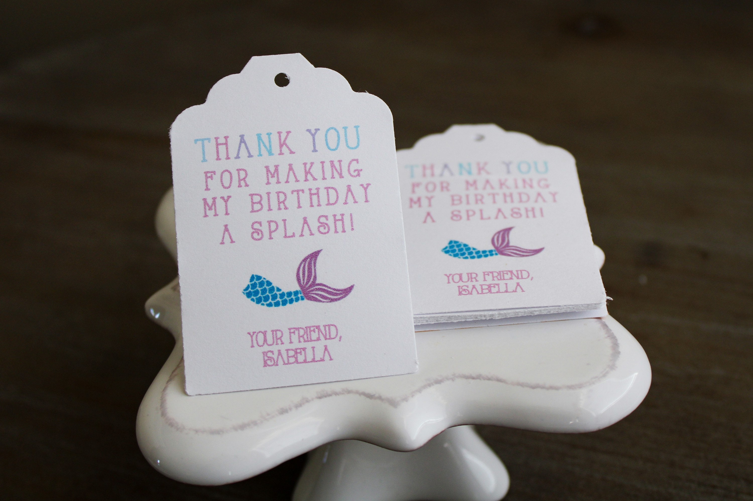 Mermaid Birthday Party Favor Tags • Thank You for Making My Birthday a ...