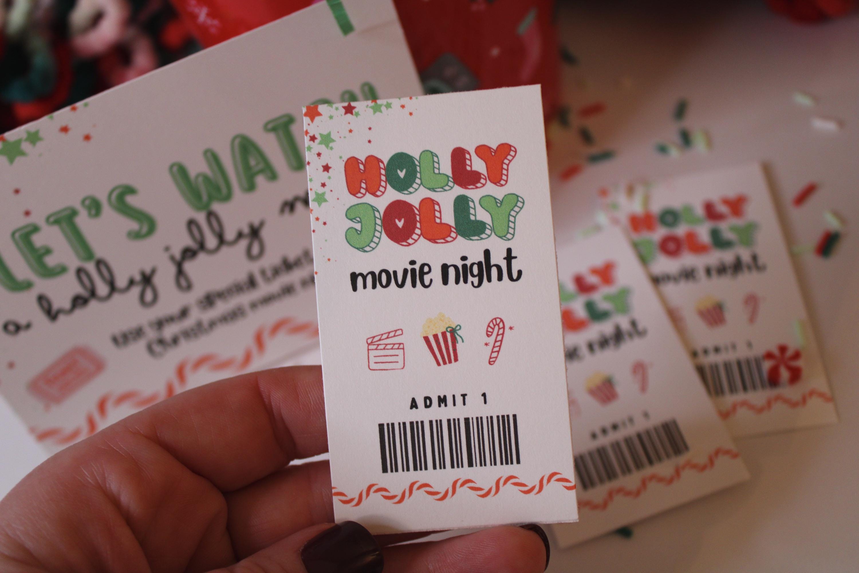 Christmas Movie Night Elf Activity | Holly Jolly Movie Night Ticket ...