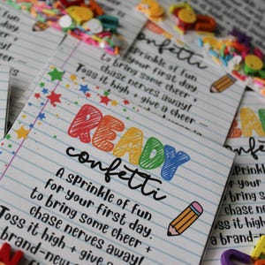 Ready Confetti Back to School Favor – First Day of School Poem Gift ...