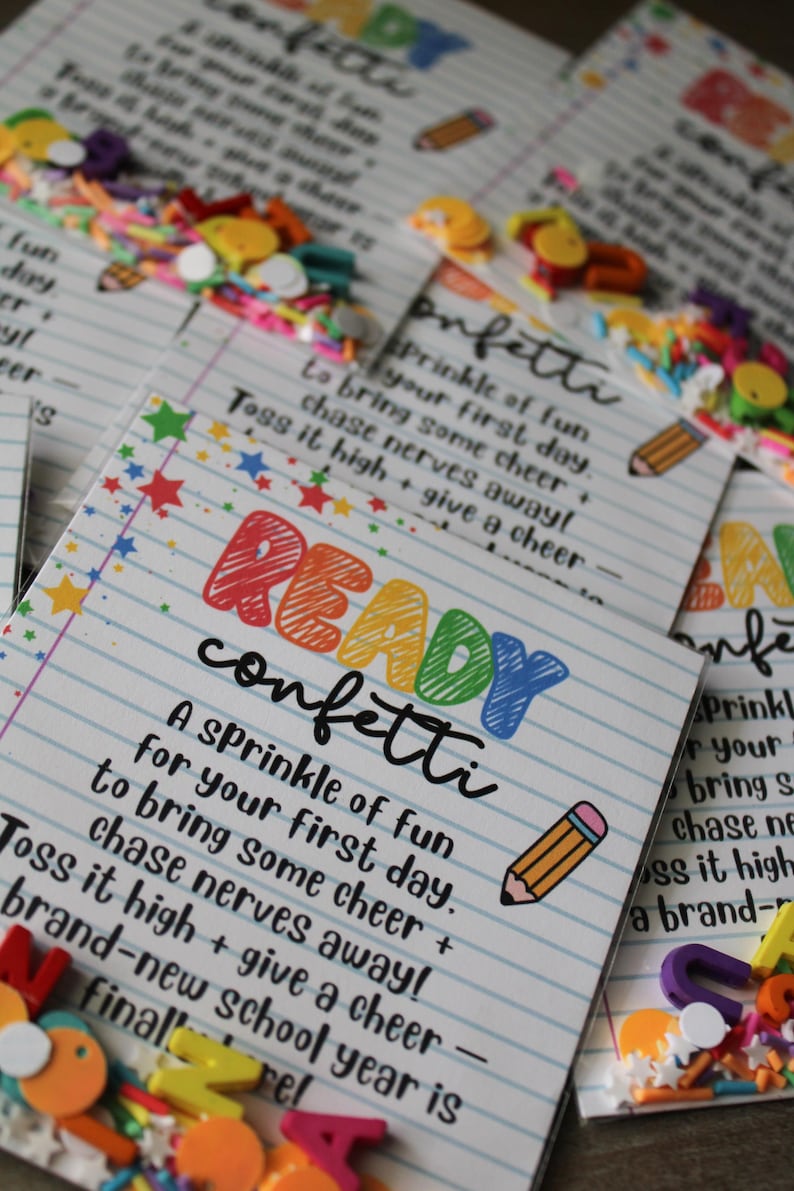 Ready Confetti Back to School Favor – First Day of School Poem Gift ...