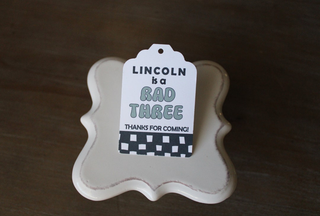 Rad Three • Two Rad • Rad One — Groovy Retro Birthday Party Favor Tags ...