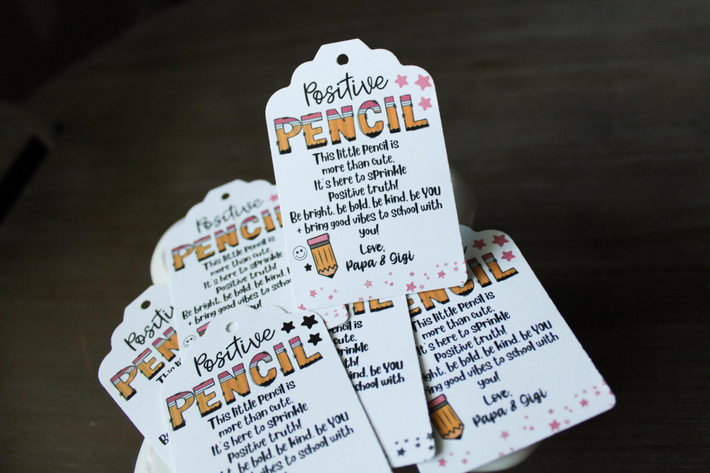 Positive Pencil Gift Tags | Back to School Encouragement Note | First ...