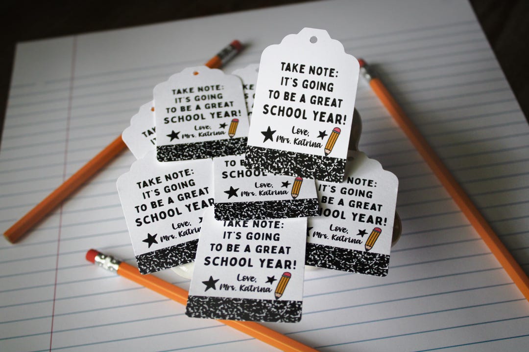 Back to School Teacher Gift Tags | Take Note: It’s Going to Be a Great ...