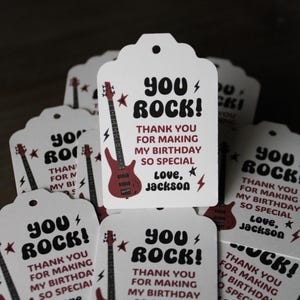 Rock Star Birthday Thank You Party Favor Tags • You Rock • One Little ...