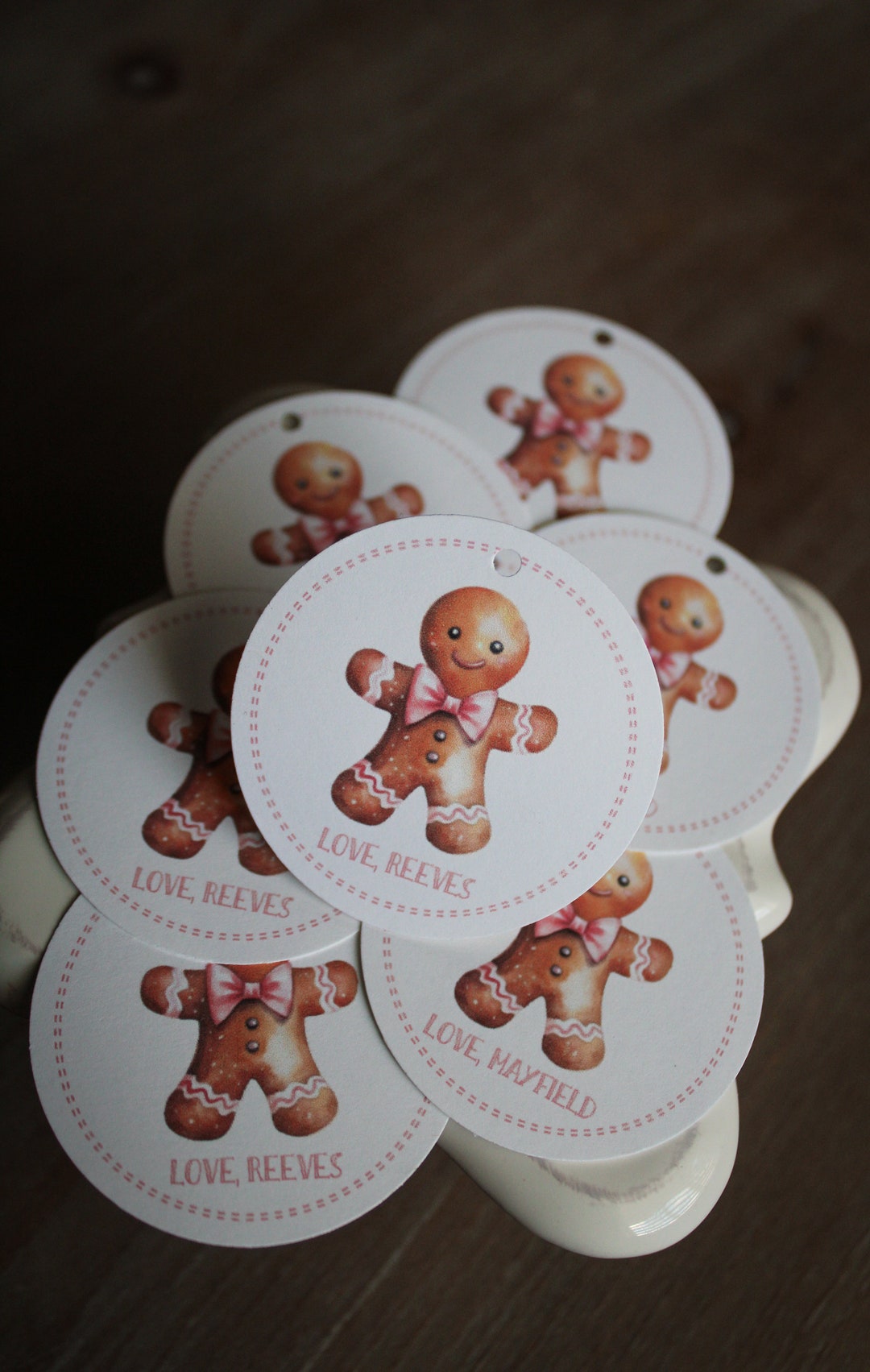 Gingerbread Christmas Goody Bag Tag • Pink Christmas • Christmas Gift ...