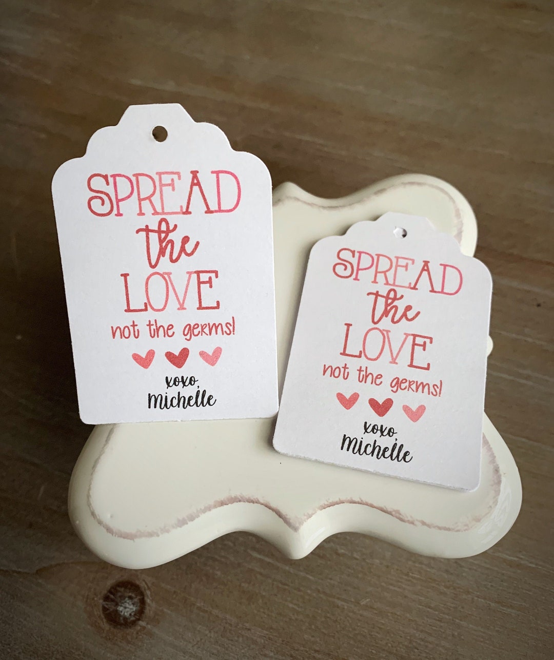 Valentine's Day Favor Tags Spread the Love Not the Germs Germ Free ...