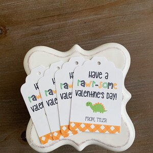 Dinosaur Valentine Tags Vday Day Favor Tags Have a Rawrsome Valentine's ...