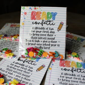 Ready Confetti Back to School Favor – First Day of School Poem Gift ...
