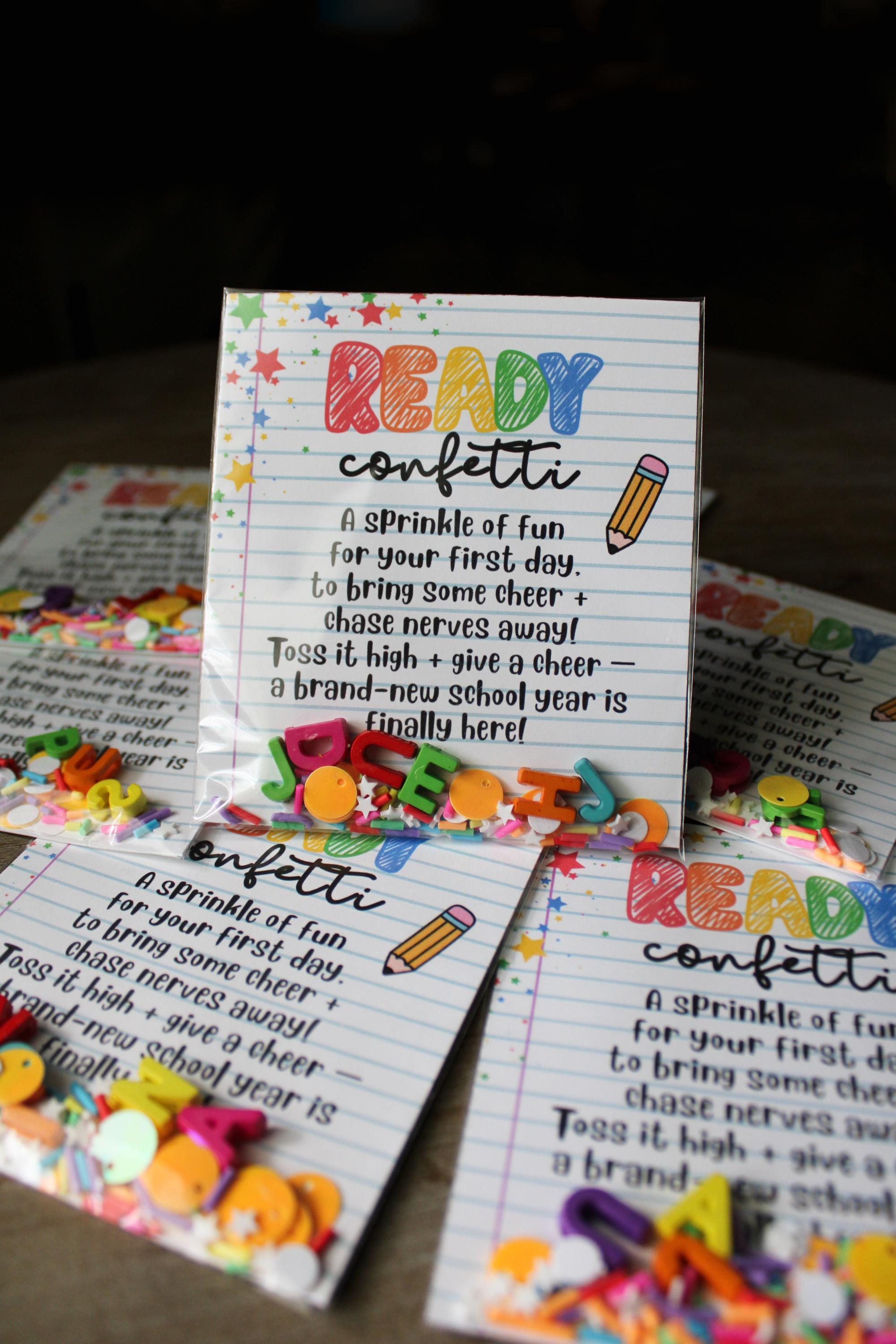 Ready Confetti Back to School Favor – First Day of School Poem Gift ...