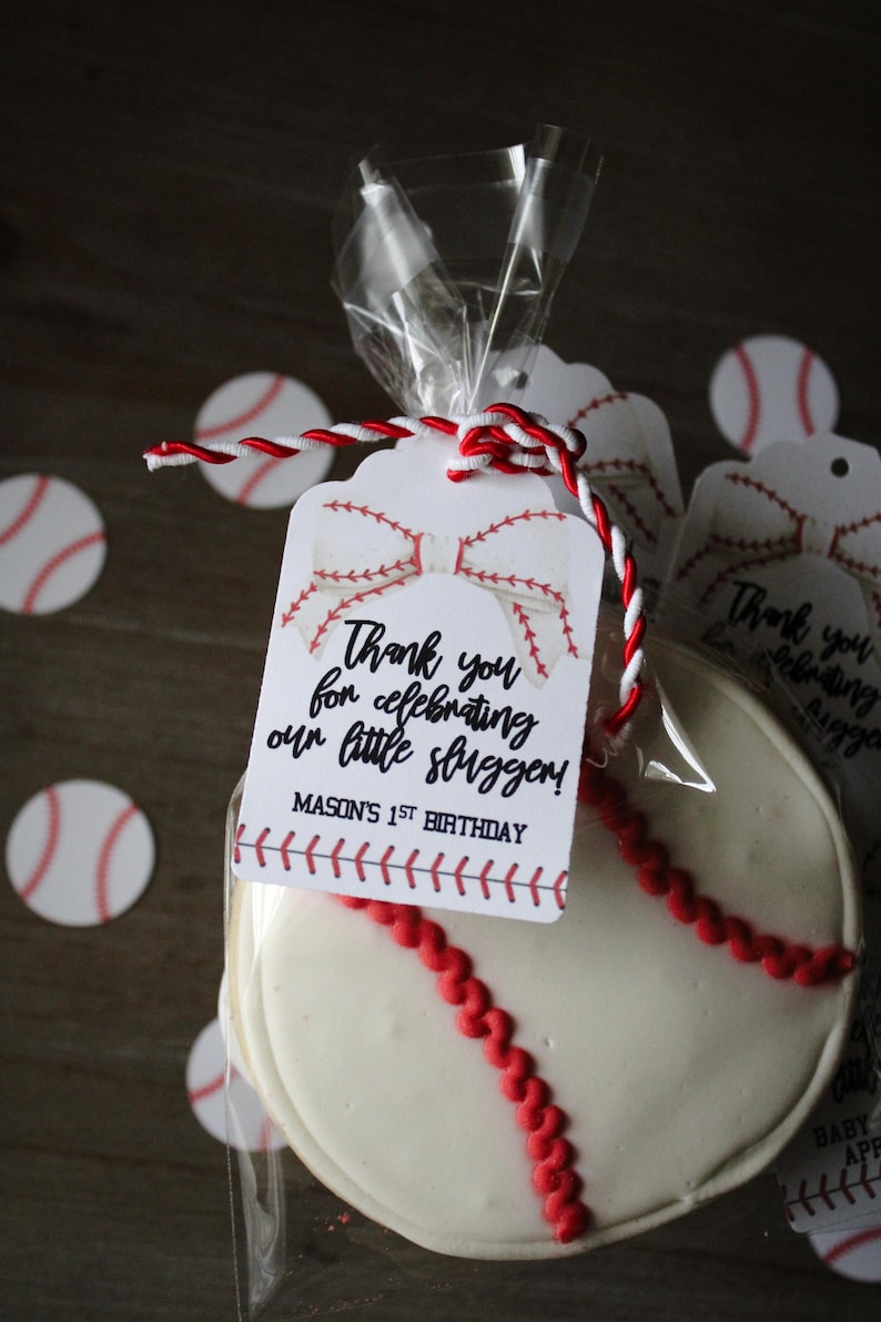 Little Slugger Birthday or Baby Shower Party Favor Tags • Grand Slam ...
