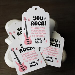 Rock Star Birthday Thank You Party Favor Tags • You Rock • One Little ...