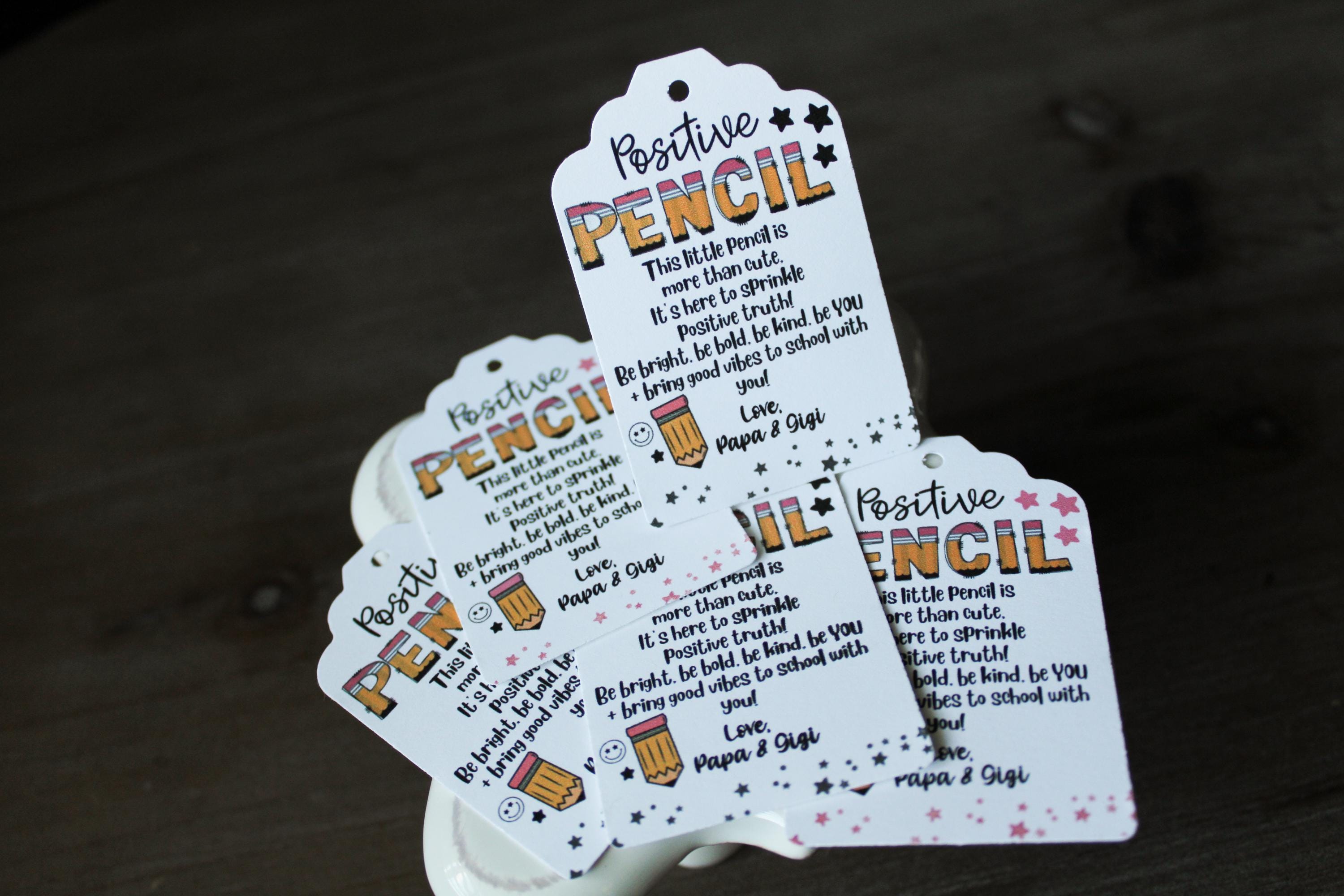 Positive Pencil Gift Tags | Back to School Encouragement Note | First ...