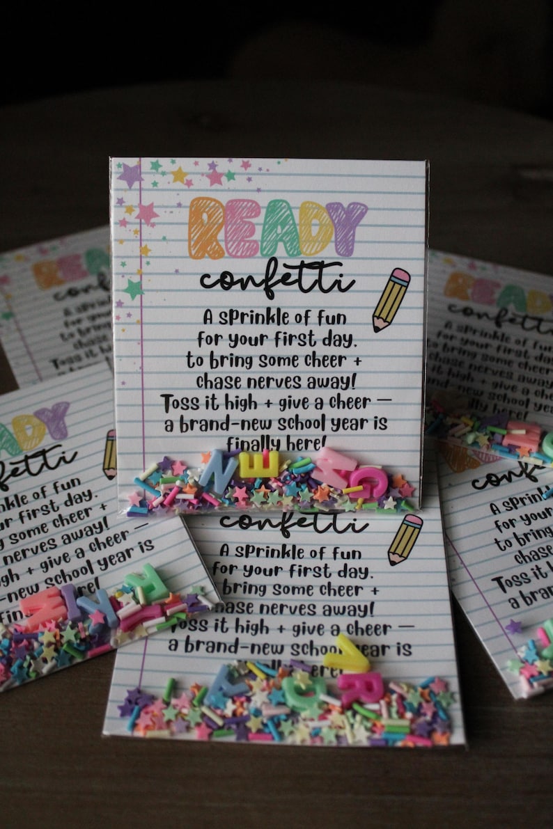 Ready Confetti Back to School Favor – First Day of School Poem Gift ...