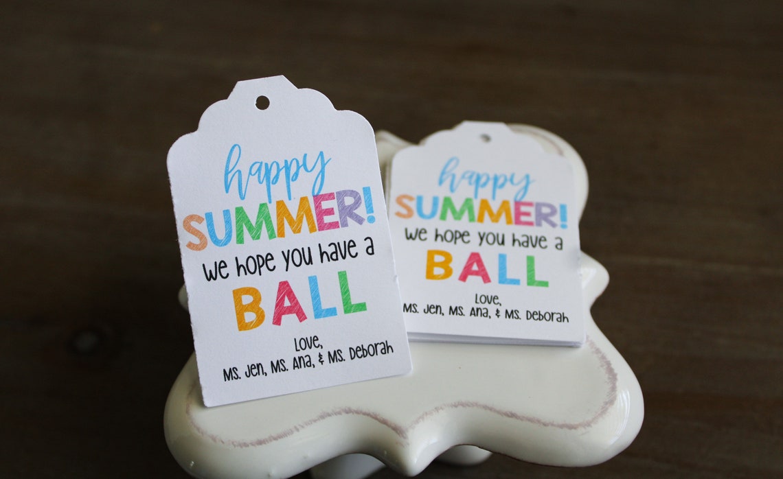 Have a Ball This Summer Happy Summer Gift Tags Ball Tags - Etsy