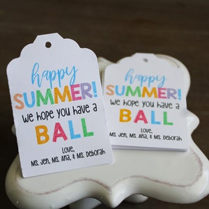Have a Ball This Summer • Happy Summer Gift Tags • Ball Tags • Beach ...