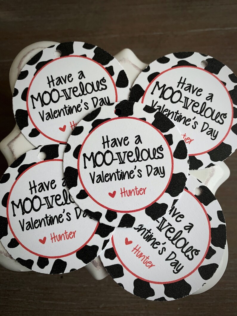 Cow Valentine Bag Tags • Vday Day Favor Tags • Have a Moovelous ...
