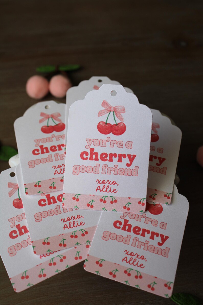 Cherry Good Friend Valentine • Cherry Valentine Tag • Berry Sweet ...