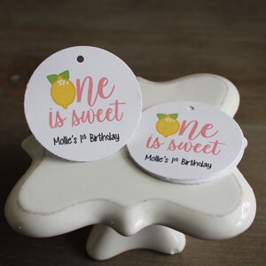 One is Sweet • Lemon First Birthday • Lemon Party Favor Tag • Lemonade ...
