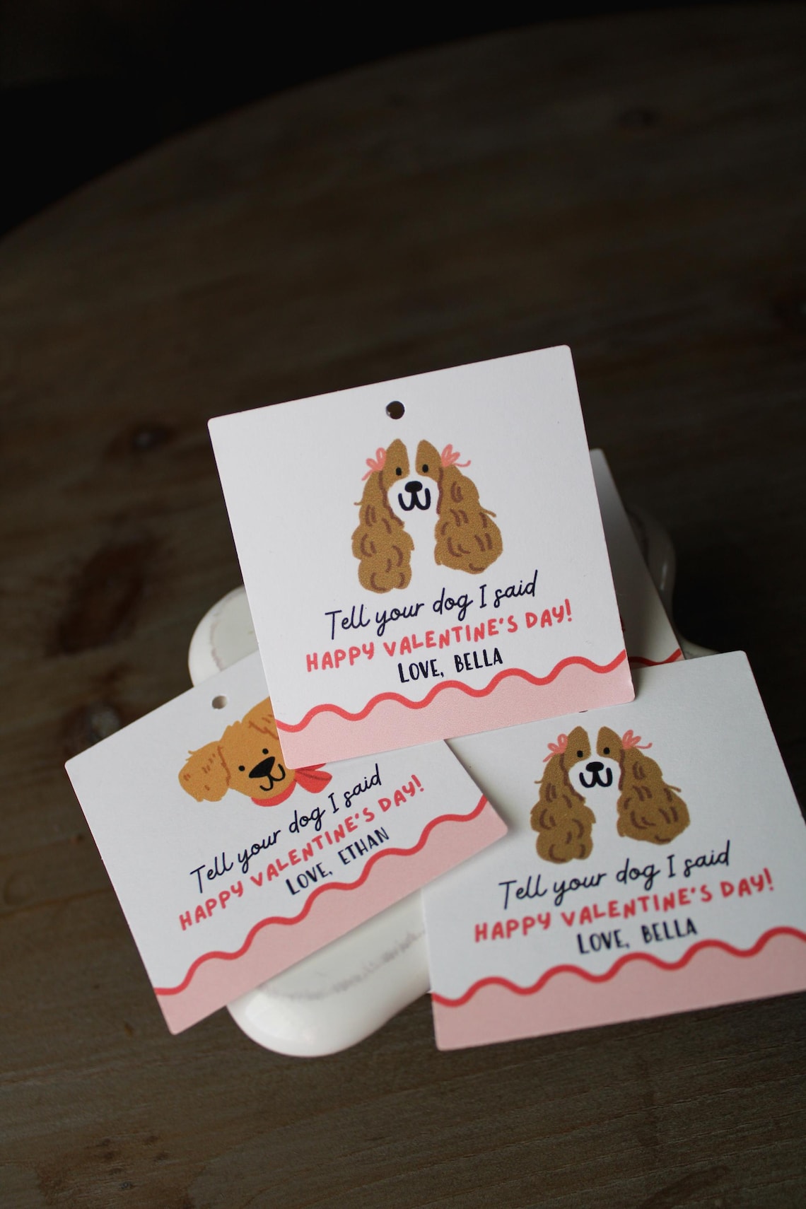 Dog Valentine Gift Tags | Cute Puppy Valentine Tags | Classroom ...