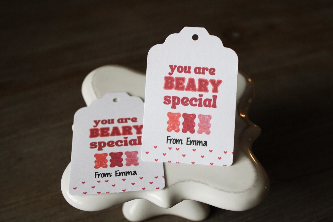 Gummy Bear Valentines Day Goody Bag Tags • Beary Specia Bag Tags ...
