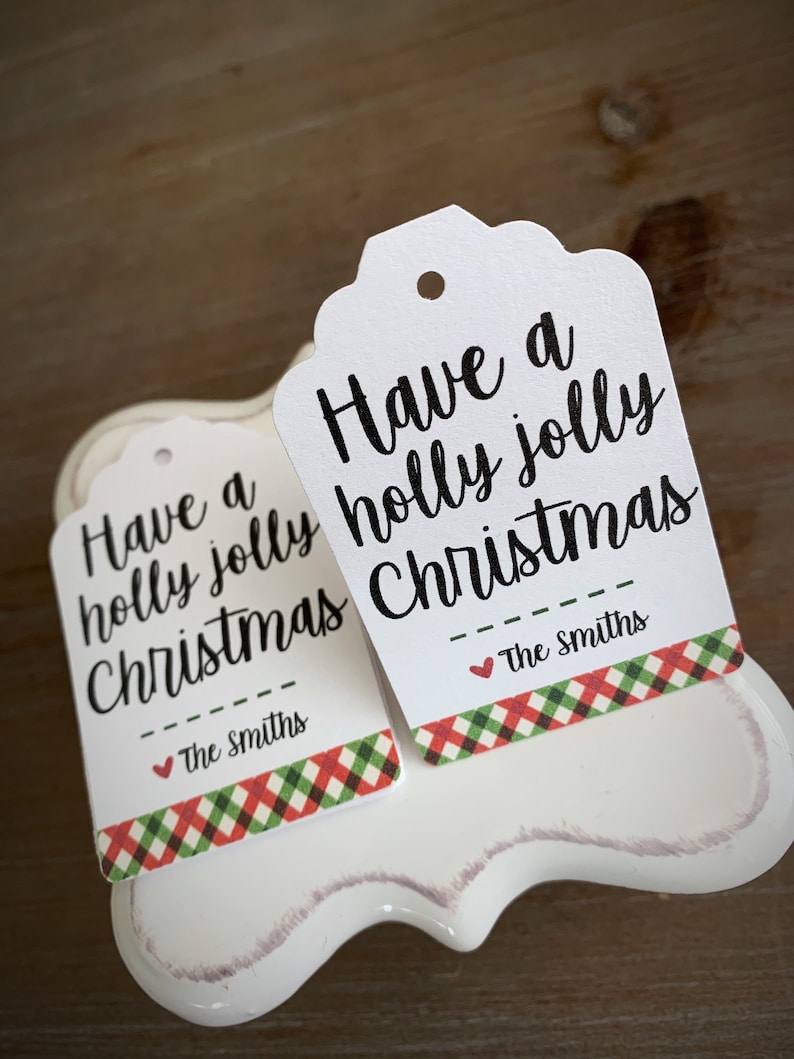 Holly Jolly Chirstmas Tag Christmas Gift Tags Merry - Etsy
