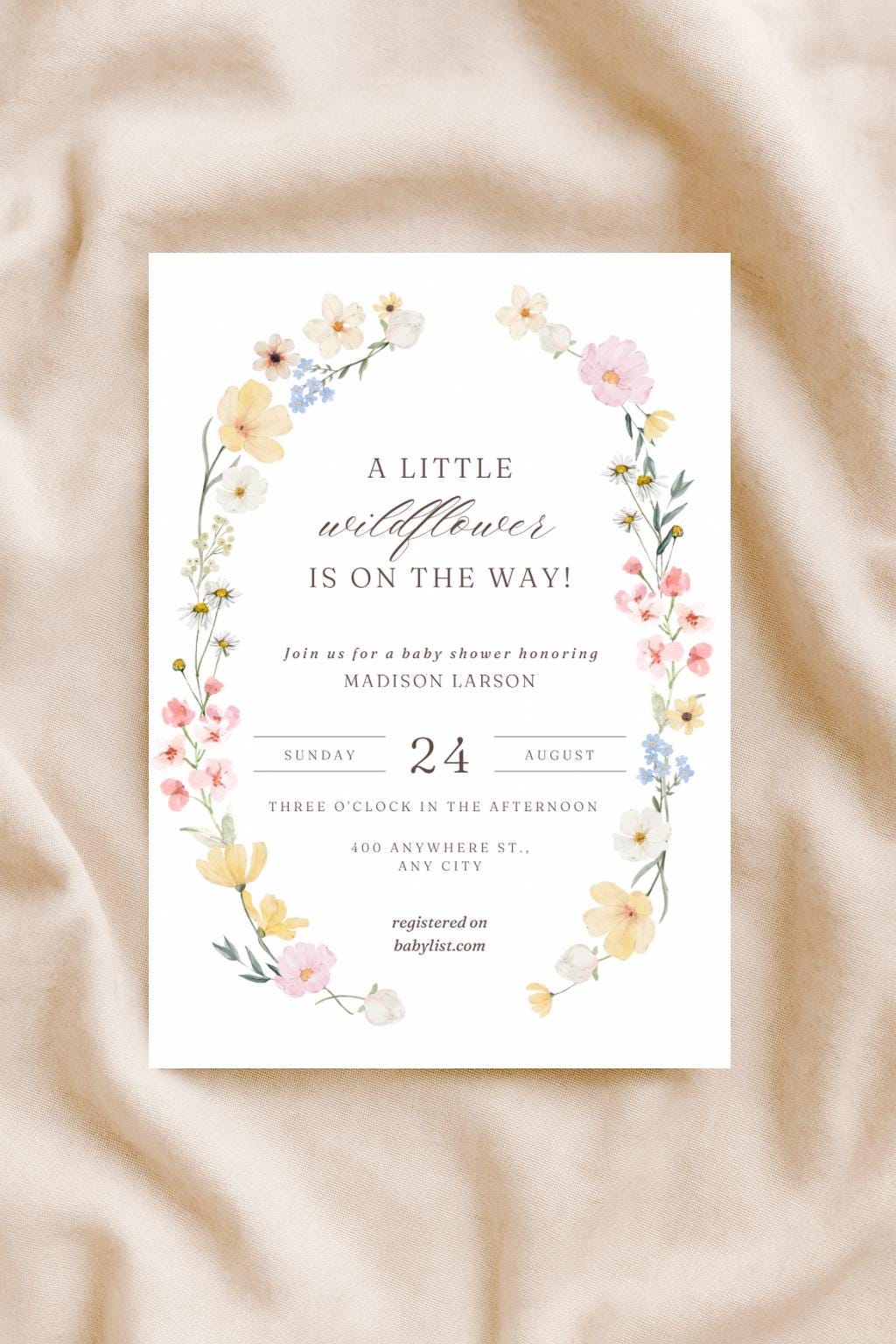 Wildflower Baby Shower Invitation - Etsy