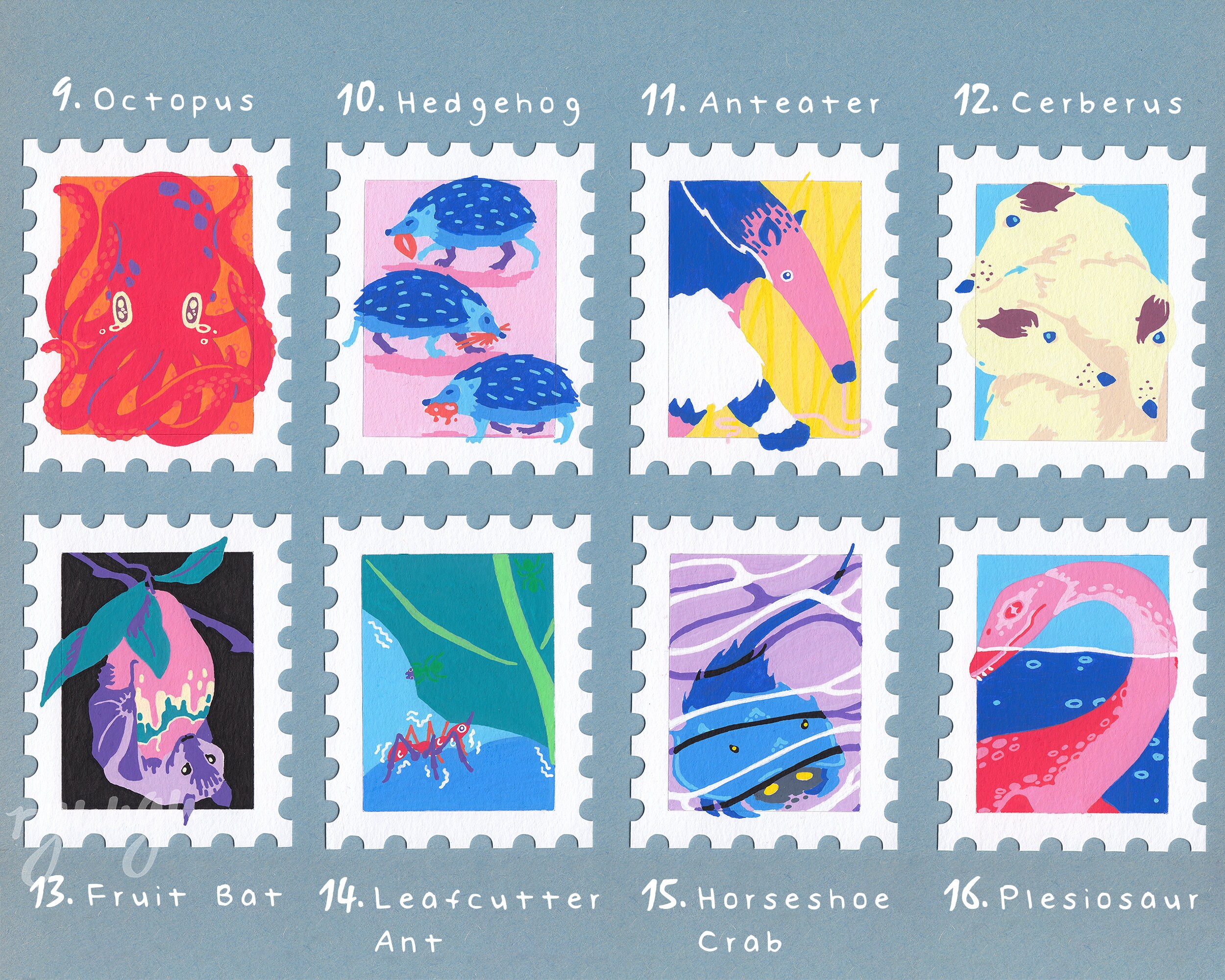 Original Posca Painting Animal Stamps Artwork Nature - Etsy UK