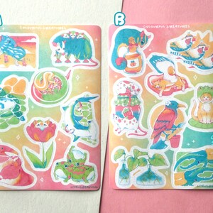 Colourful Creatures Sticker Sheet Matte Waterproof Vinyl | Planner ...