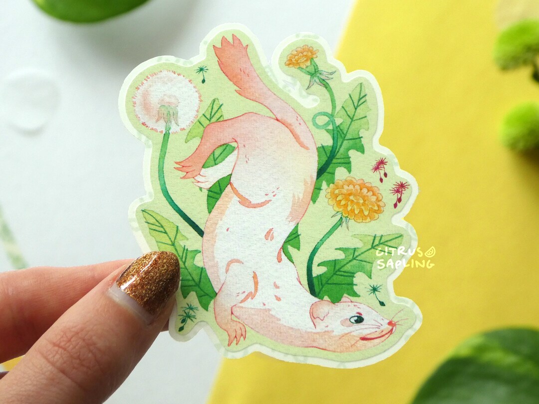 Weasel Dandelion Sticker Matte Water Resistant Vinyl Laptop Notebook ...