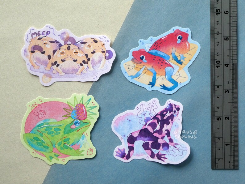 Strawberry Frog Sticker 3" Matte Waterproof Vinyl | Big Planner ...