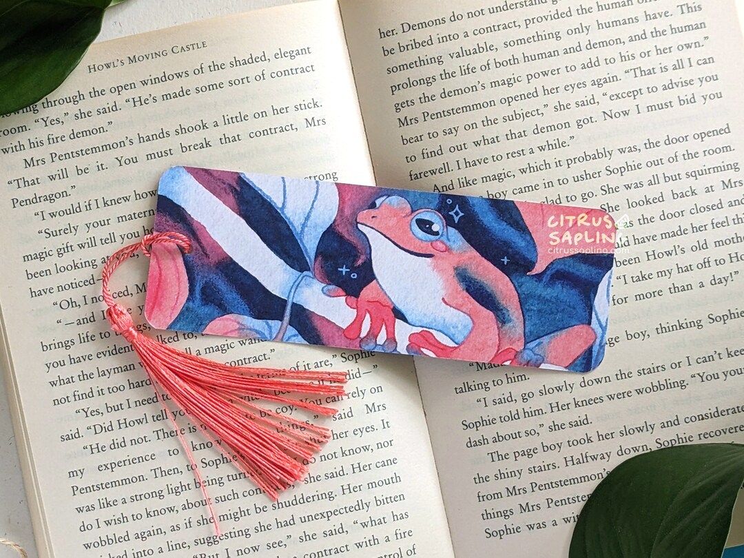 Lantern Berry Tree Frog Bookmark With or Without Tassel | Double Sided ...