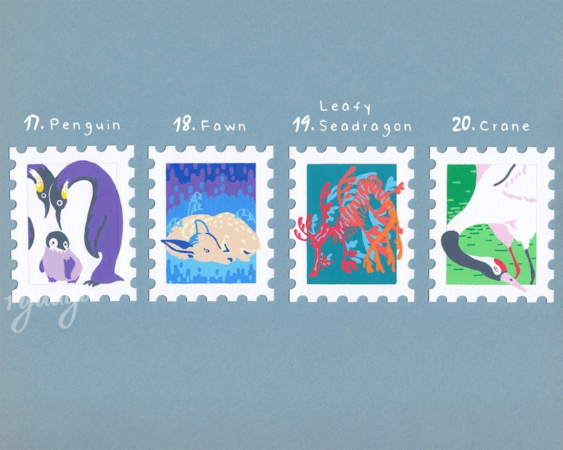 Original Posca Painting Animal Stamps Artwork Nature - Etsy UK