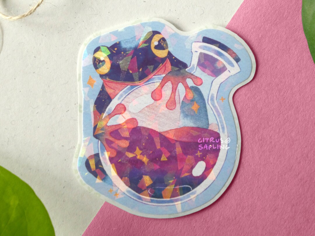 Potion Frog Holo Sticker 3 Glossy Waterproof Vinyl - Etsy