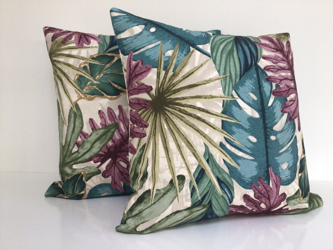 Pair of Damson Blue Green Mistique Cushion Covers DOUBLE SIDED 17 ...