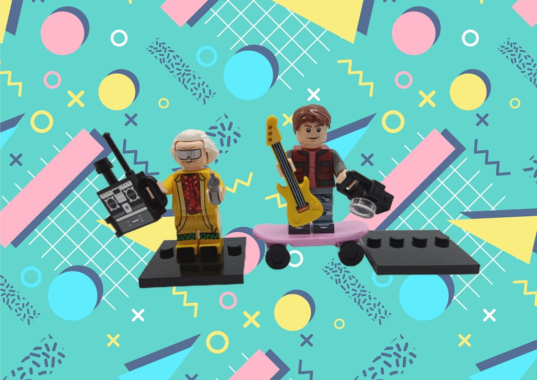 Marty Mcfly & Doc Brown Back to the Future BTTF Custom Mini Figures Set ...